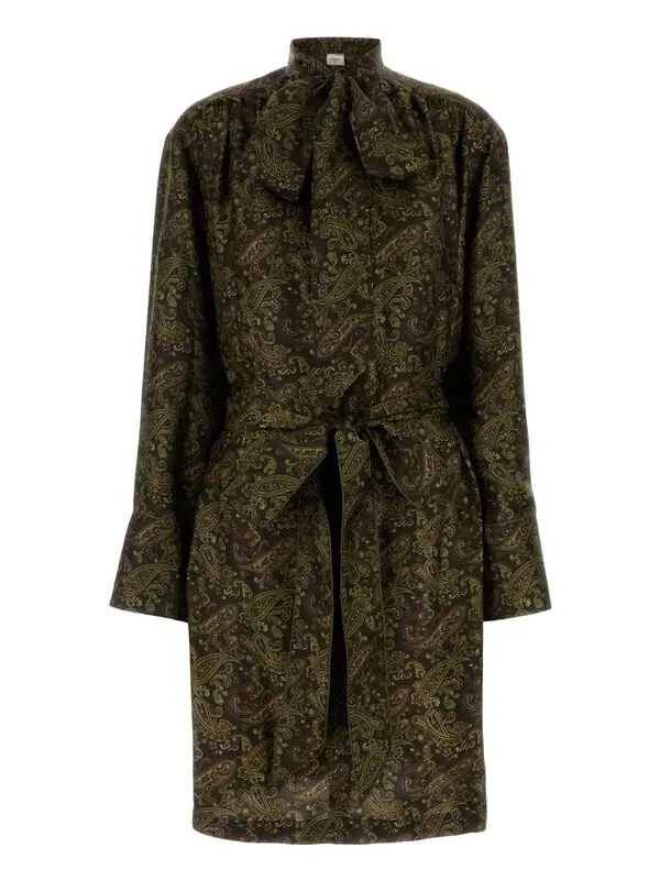 Saint Laurent Printed Silk Dress - Multicolor