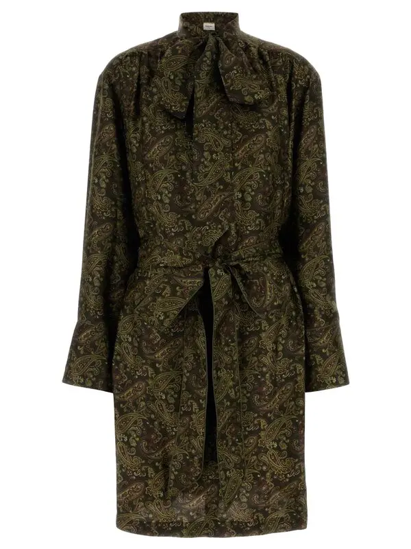 Saint Laurent Printed Silk Dress - Multicolor