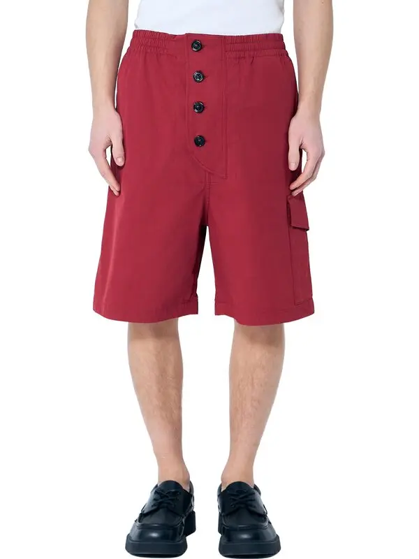 Bottega Veneta Light Cotton Twill Shorts - Red