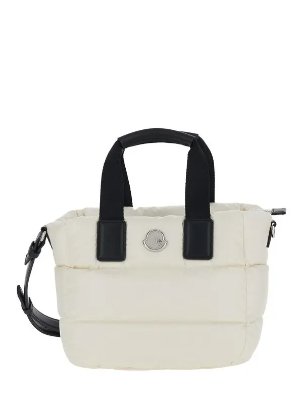 Moncler Karadoc' Mini Handbag With Adjustable And Removable Shoulder Strap In Tech Fabric - White