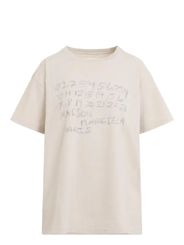 MAISON MARGIELA Cotton T-shirt With Numeric Logo - Multicolor