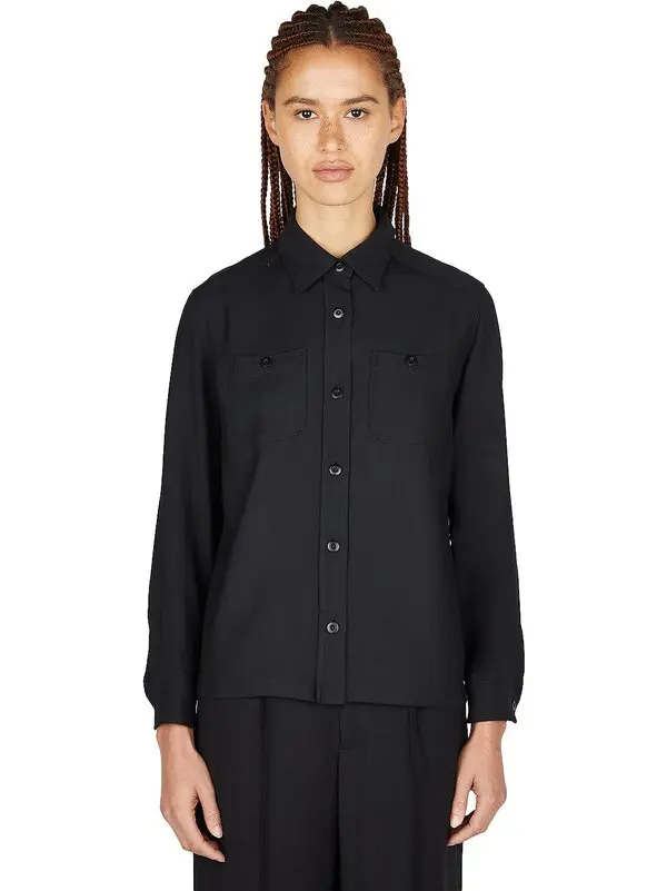 A.p.c. Chloe Technical Blend Button-up Shirt - Black