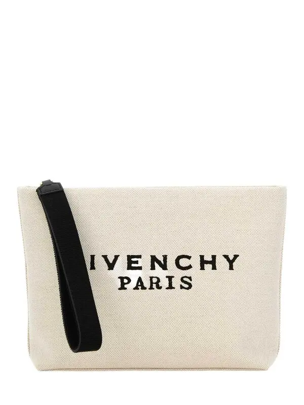 Givenchy Ivory Canvas Pouch - White