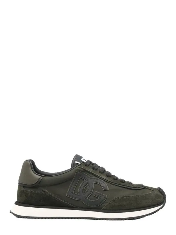 Dolce & Gabbana Low-top Suede And Calfskin Trainers - Green