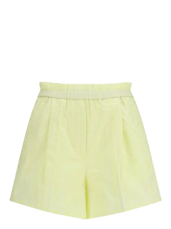 FORTE_FORTE Les Fleurs Embroidered Cotton Poplin Shorts - Yellow