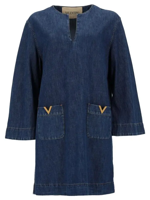 Valentino Garavani Chambray Denim Dress - Blue