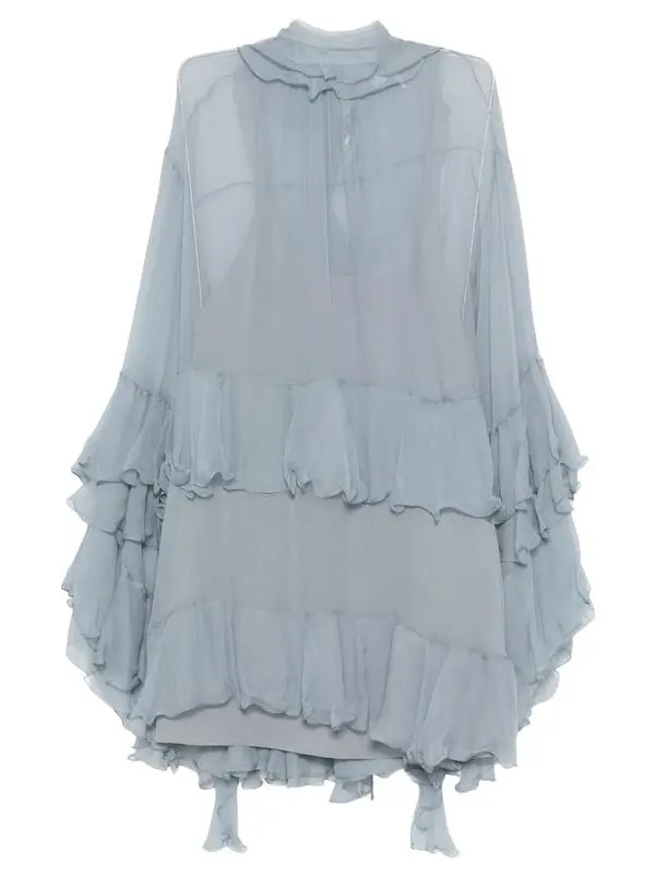 Chloé Silk Tiered Ruffle Dress - Multicolor