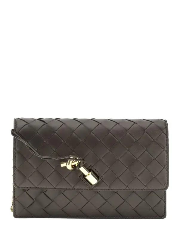 Bottega Veneta Andiamo Pouch On Chain - Brown