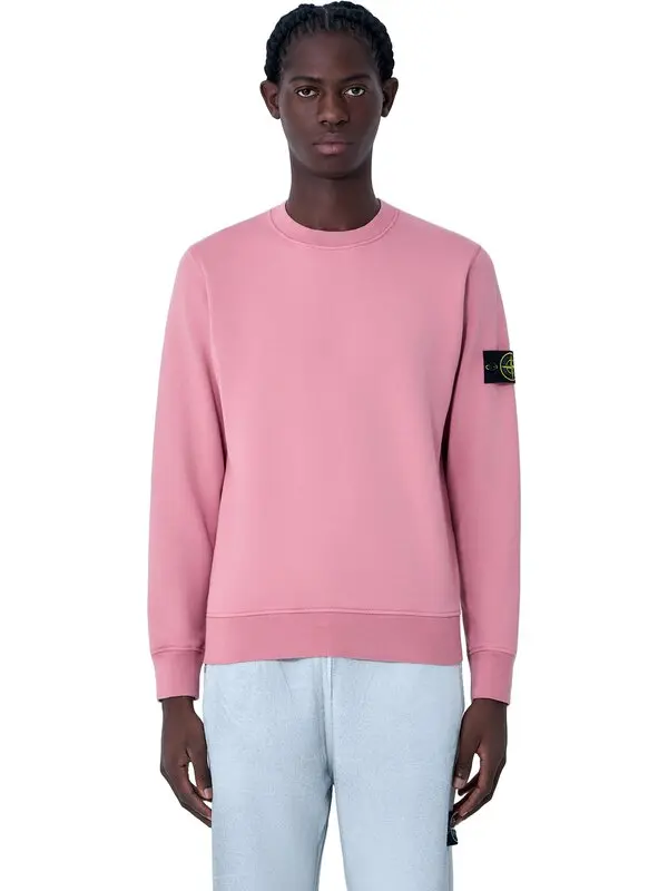 Stone Island Cotton Logo Patch Crewneck Sweatshirt - Green