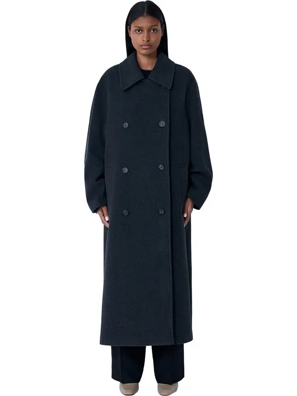TOTEME Double-breasted Wool-blend Coat - Gray