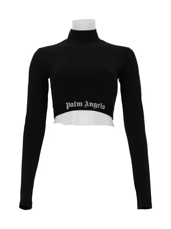 Palm Angels Classic Logo Cropped Top - Black