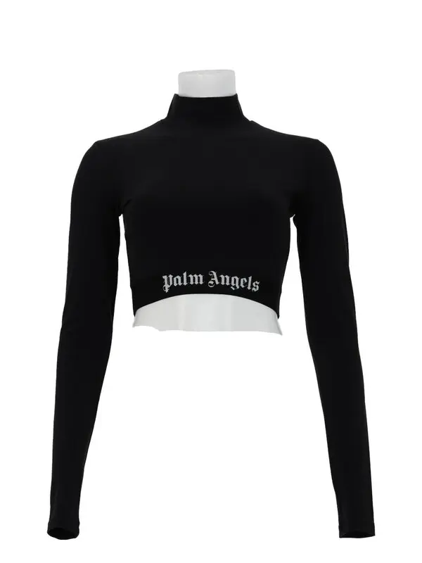 Palm Angels Classic Logo Cropped Top - Black