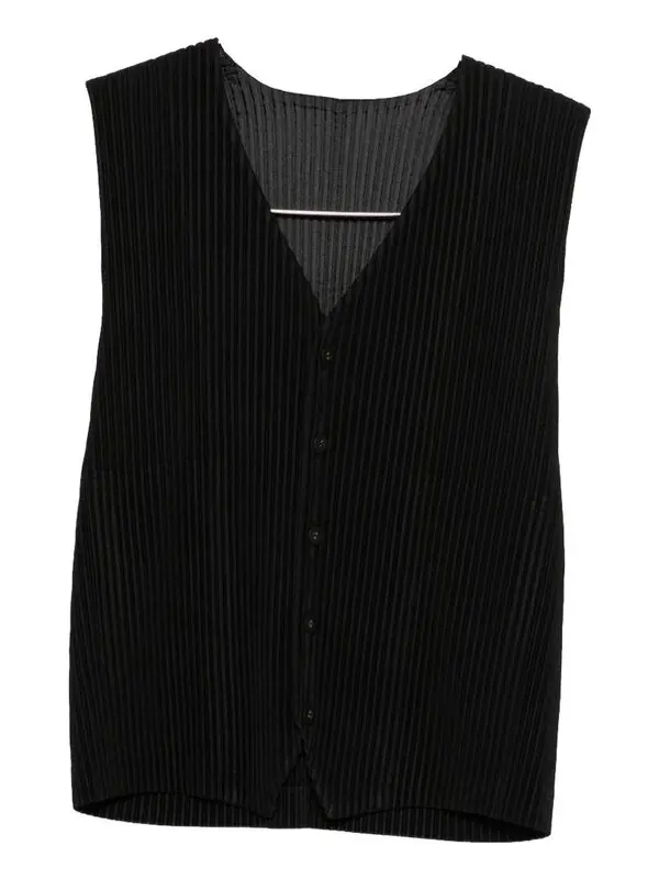 Issey Miyake Sleeveless V-neck Vest - Multicolor