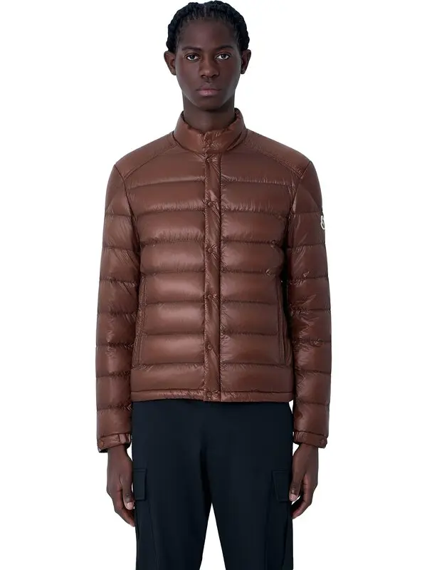 Moncler Padded Quilted Down Jacket - Brown