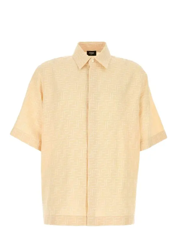 Fendi Cream Linen Blend Shirt - Yellow