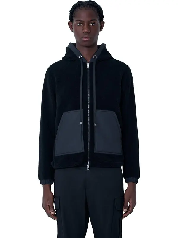 Moncler Teddy Zip-up Cardigan - Black