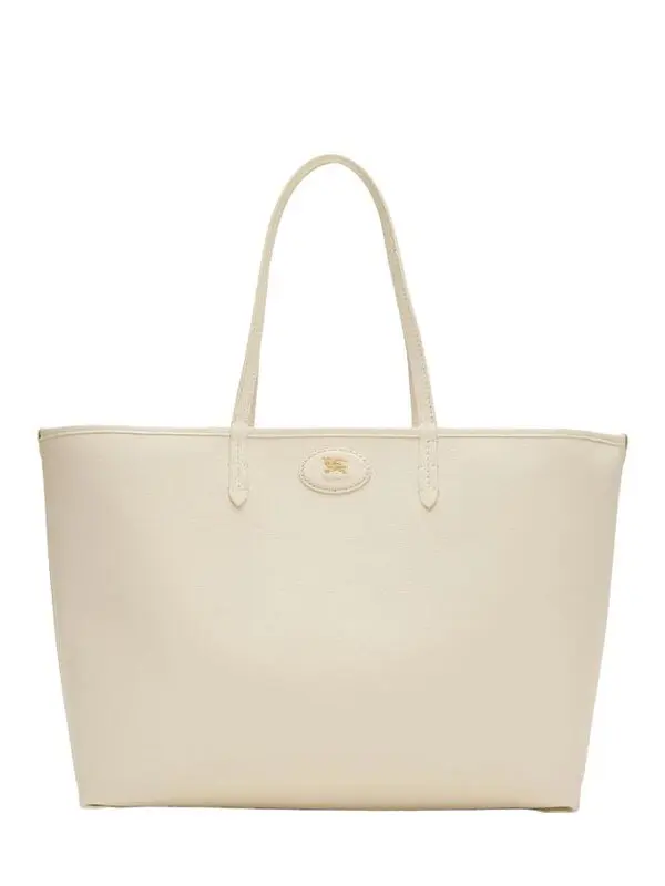 Burberry Reversible Check Tote Bag With Detachable Pouch - Cream