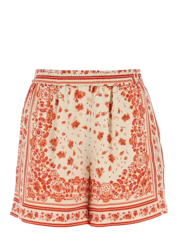 Fendi Printed Silk Shorts - Multicolor