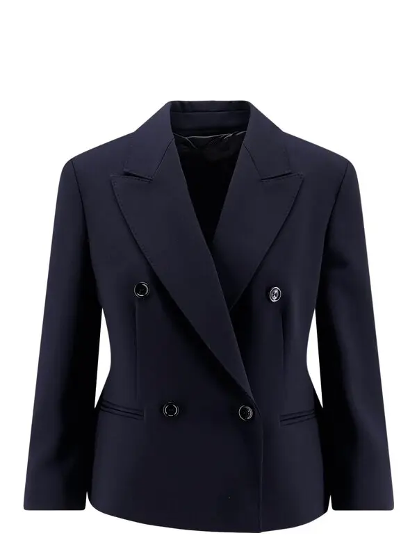 Max Mara Double-breasted Virgin Wool Blazer - Multicolor