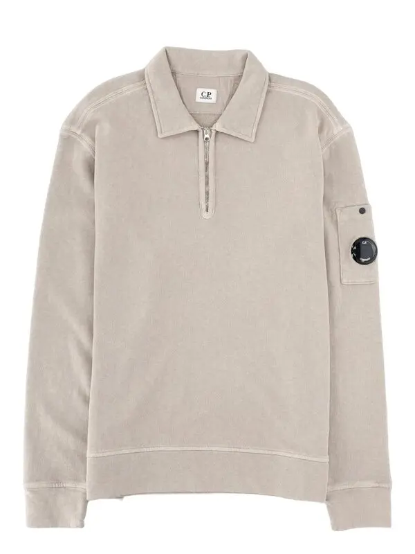 C.P. COMPANY Cotton Zip Polo Sweatshirt - Multicolor