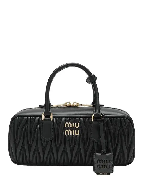 Miu Miu Matelassé Nappa Leather Bag - Black