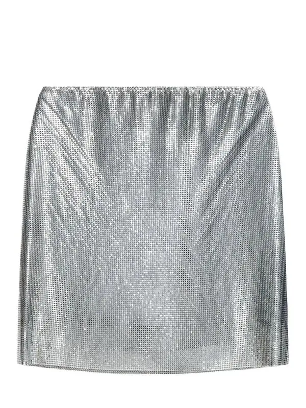 Versace Straight Skirt With -tone Sequin Embellishment - Silver