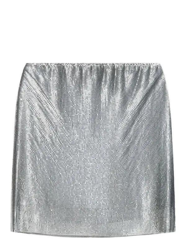 Versace Straight Skirt With -tone Sequin Embellishment - Silver