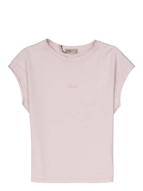 Herno Cotton T-shirt With Logo Detail - Pink
