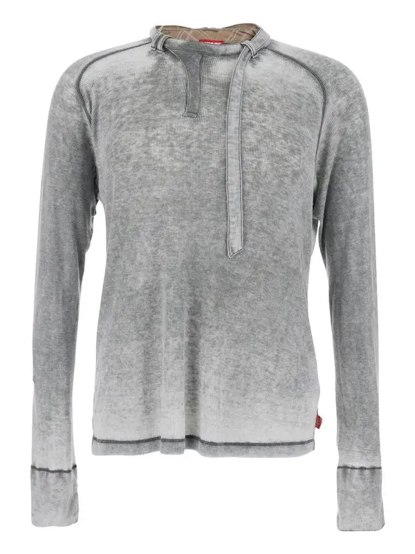DIESEL® Crew Neck Sweater With Ribbed Design And Cut-out Detail - Multicolor