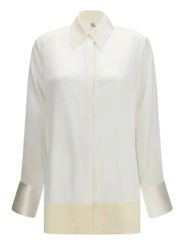 TOTEME Soft Tuxedo Satin Shirt - White