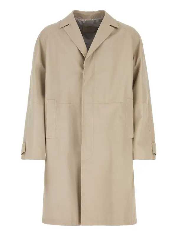 Prada Sand Nappa Leather Coat - Brown