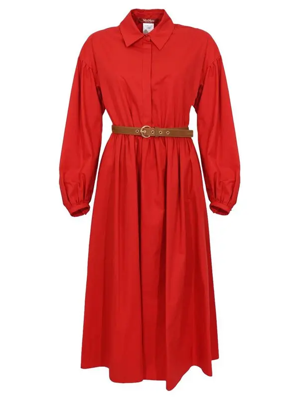 Max Mara Cotton Shirt Dress - Red