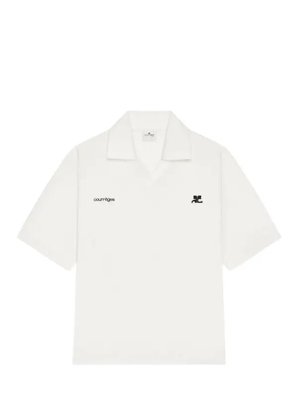COURREGES Oversize Fit Polo With Logo Detail - White