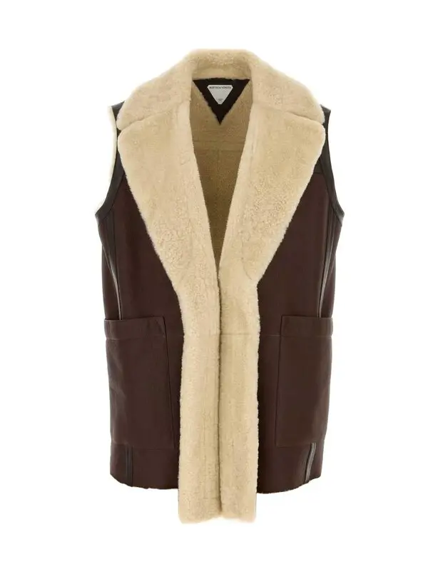 Bottega Veneta Leather And Shearling Vest - Brown