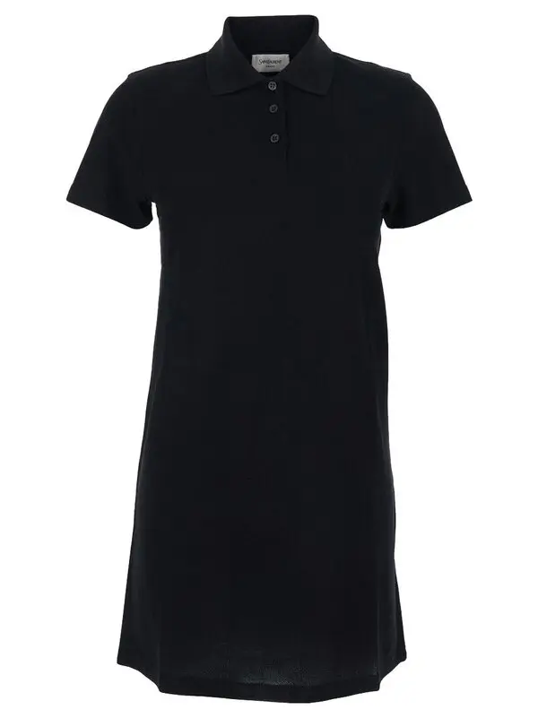 Saint Laurent Embroidered Pique Polo Dress - Multicolor
