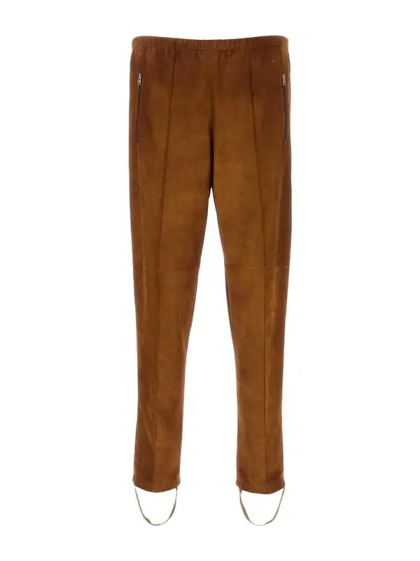 Prada Caramel Suede Stirrup Pants - Brown