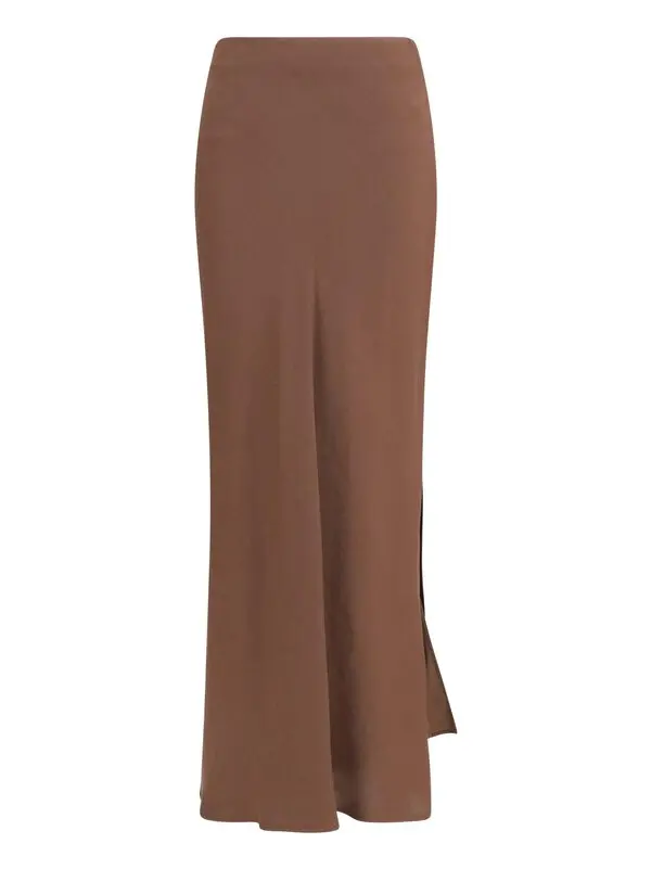 Brunello Cucinelli Long Skirt With Side Slits - Brown