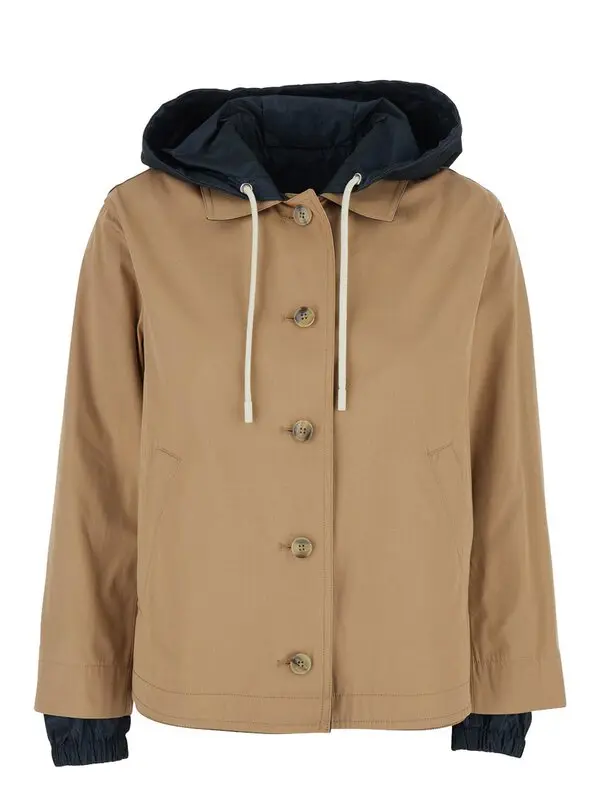 Herno Reversible Cotton Jacket With Drawstring Hood - Multicolor