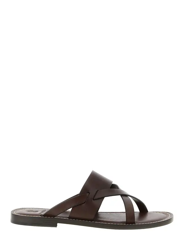 Brunello Cucinelli Leather Sandals - Brown