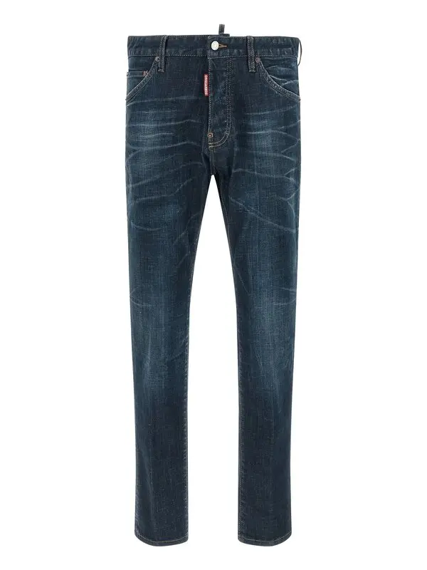 Dsquared2 Teddy Stonewashed Cotton Denim Jeans - Blue