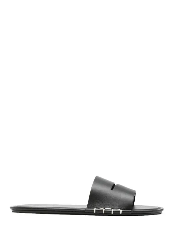 JW Anderson Calf Leather Cut-out Detail Flat Sole Sandals - Black