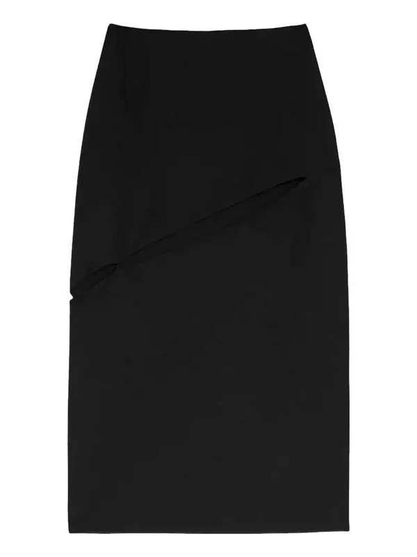 JIL SANDER Midi Skirt With Cut-out Detail - Black