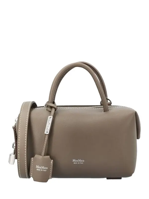 Max Mara Leather Handbag With Padlock Detail - Multicolor