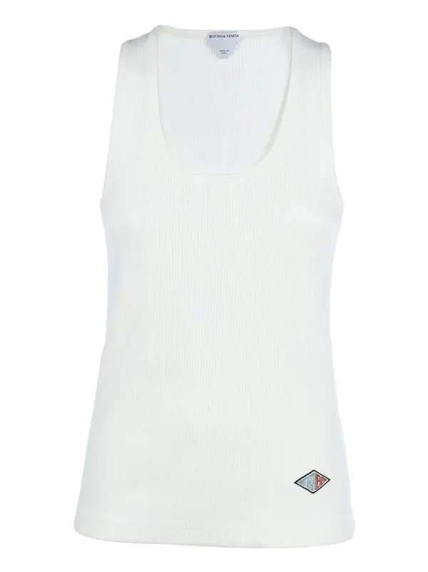 Bottega Veneta Ribbed Tank Top With Embroidered Detail - Multicolor
