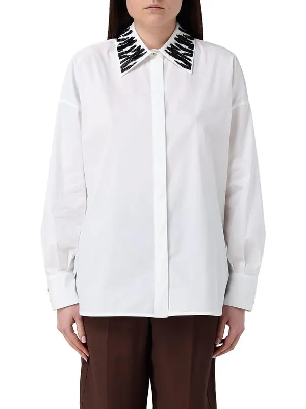 Max Mara Embellished Collar Shirt - White