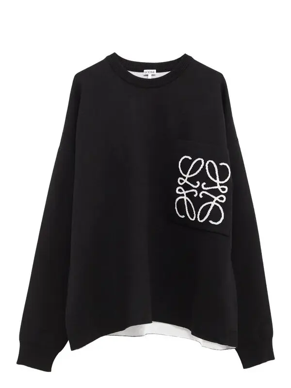 Loewe Anagram Logo Pocket Cotton Sweater - Multicolor