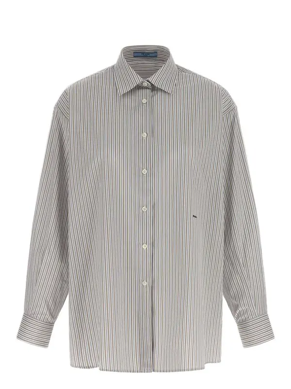 Prada Striped Button-up Shirt - Gray