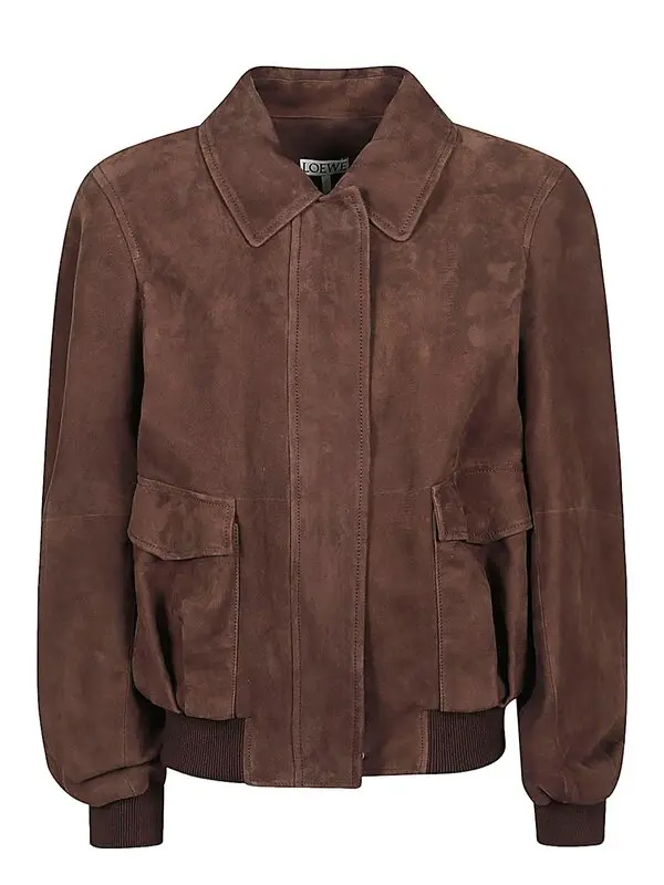 Loewe Suede Leather Bomber Jacket - Multicolor