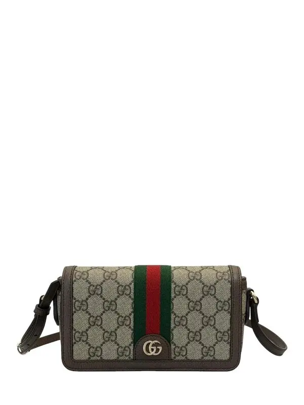 Gucci Signature Pattern Stripe Shoulder Bag - Cream