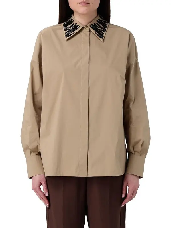 Max Mara Embellished Collar Shirt - Cream